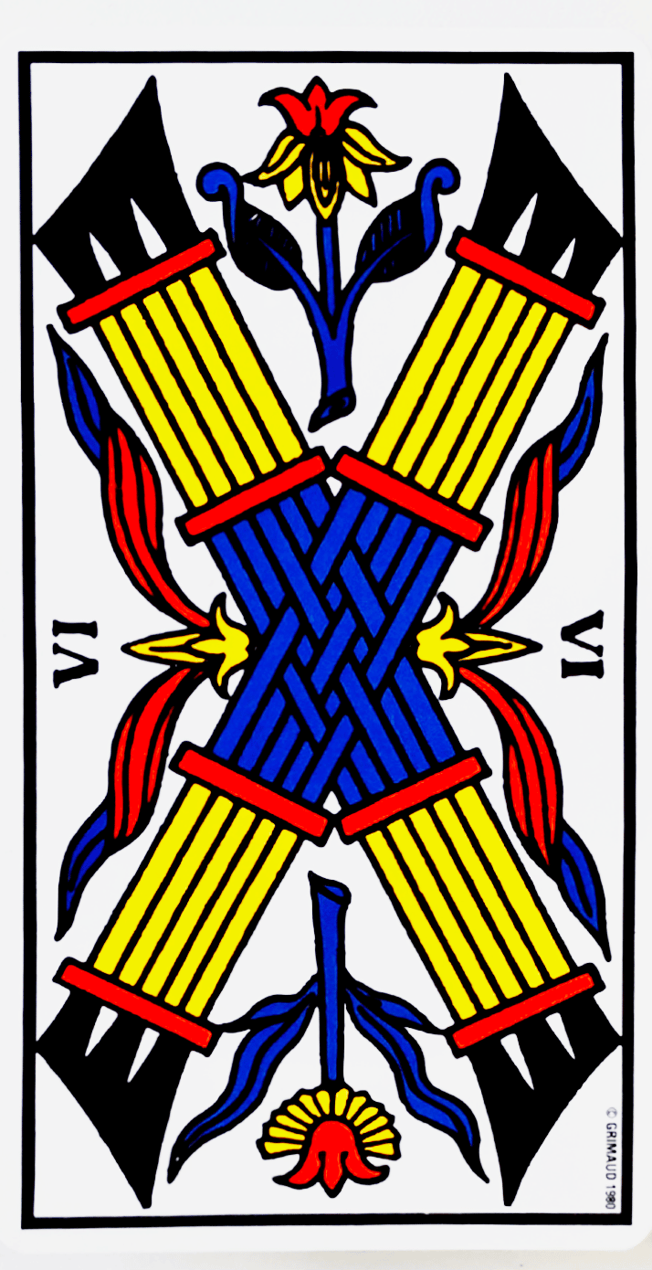 Significations du Six de Bâton dans le Tarot de Marseille
