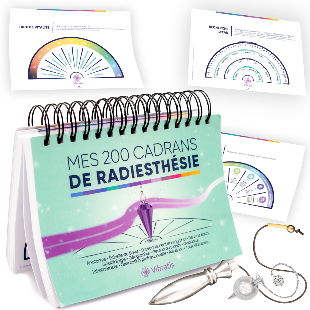 Livre de 200 Cadrans de Radiesthésie - 2 Pendules Divinatoires