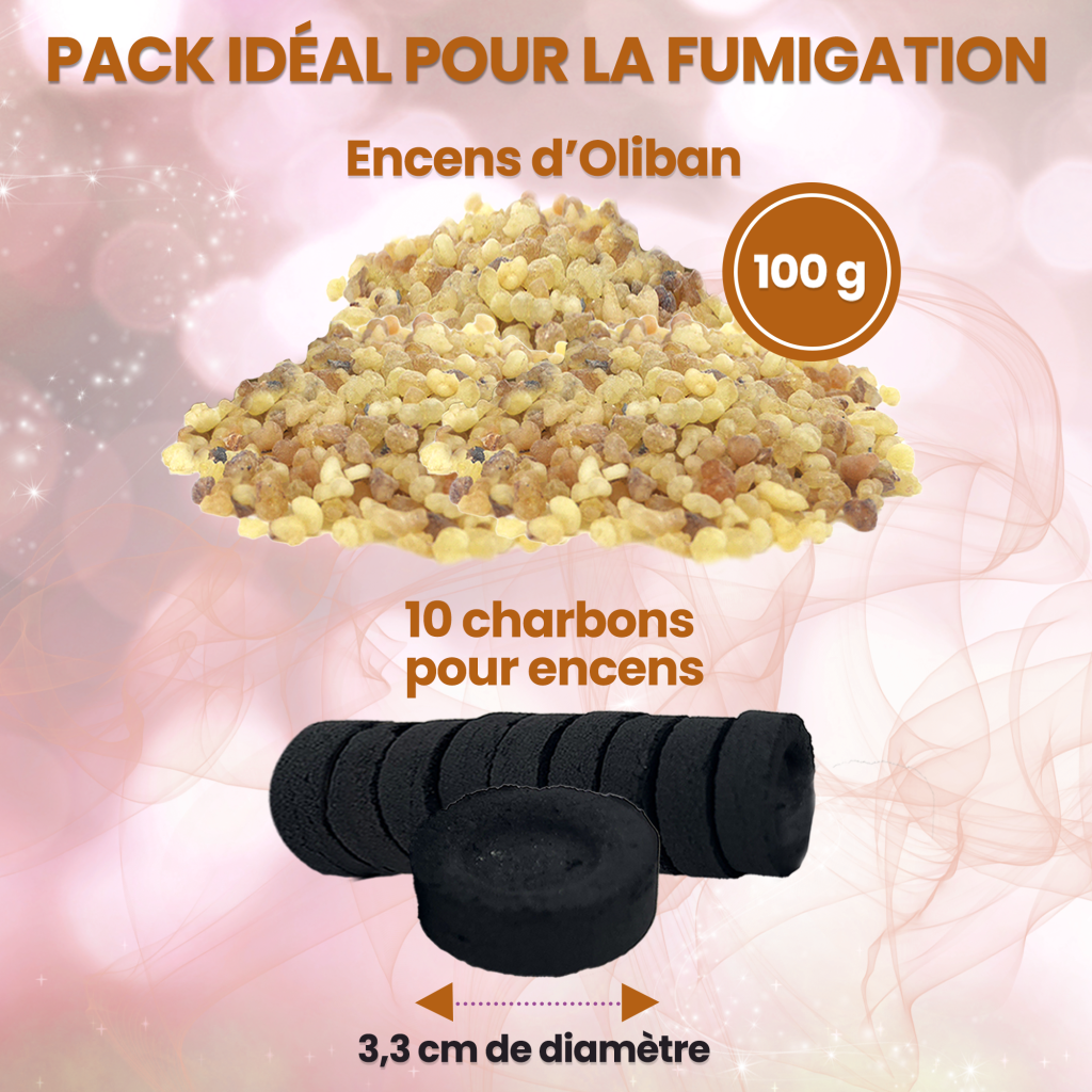 Encens Oliban en Grains & 1 Rouleau de Charbons pour Encens