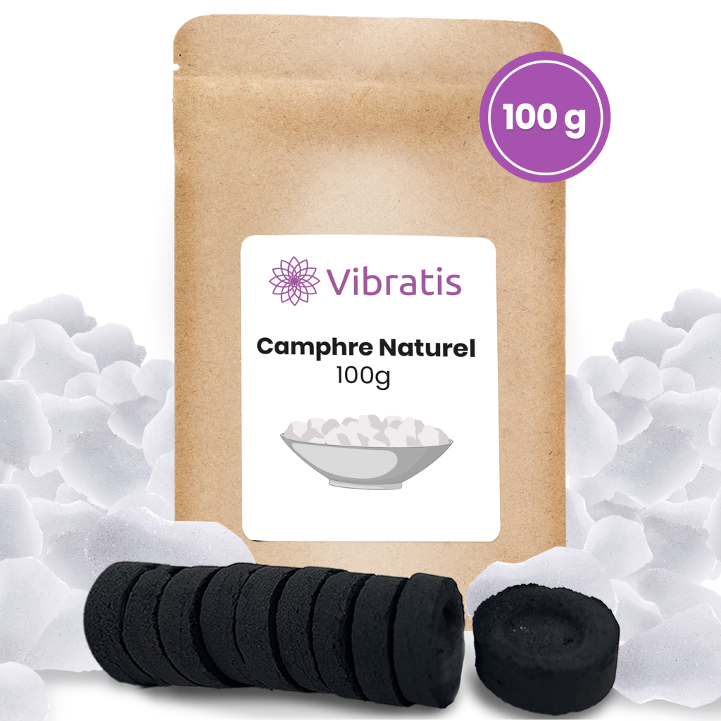 Camphor in Chunks 100G + 1 roll of incense charcoal (10 charcoals)